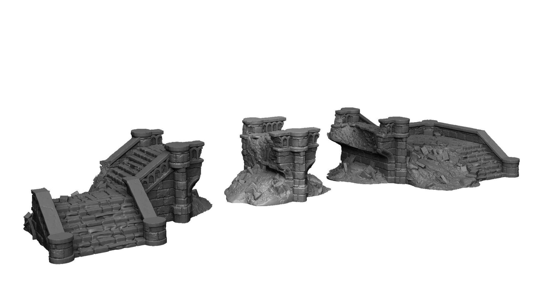 Arkenfel Large Ruined Bridge Layout B – 3d printing and tabletop gaming